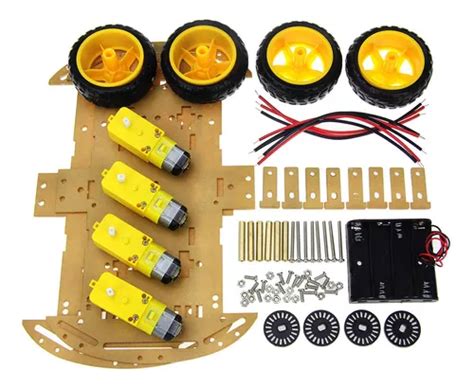 Chasis De Carro Kit Compatible Con Arduino 4 Llantas Motor Meses Sin