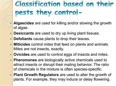Classification Of Pesticides And Fungicides Pptx
