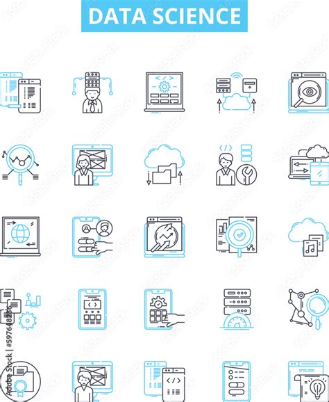 Data Science Vector Line Icons Set Data Science Mining Analysis