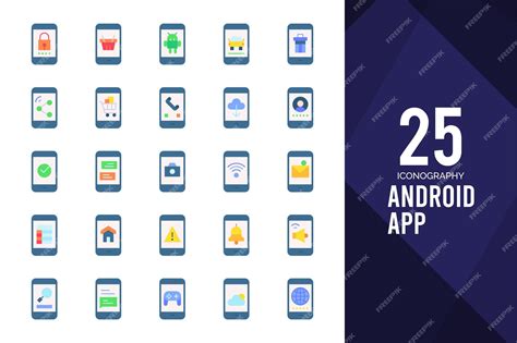 Premium Vector 25 Android App Flat Icon Pack Vector Illustration