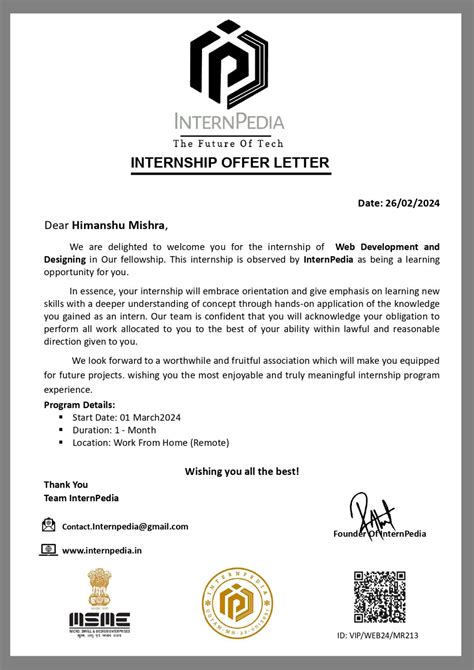 himanshu mishra on linkedin internship internpedia webdevelopment