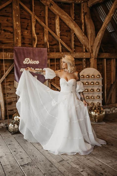 Disco Ball Wedding Inspiration With Drinks Station And Installation