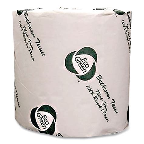 Eco Green® Recycled Two Ply Standard Toilet Paper Septic Safe White