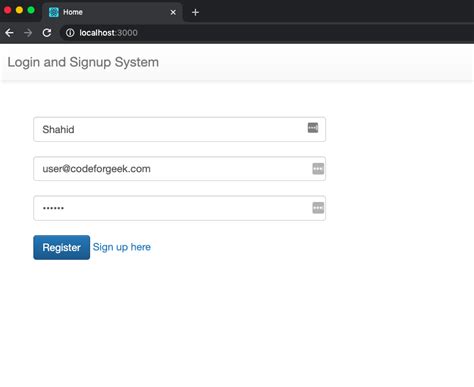 Login And Registration System Using Node Mongodb And Redis Codeforgeek