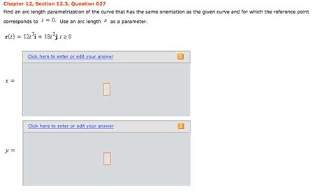 Solved Find An Arc Length Parametrization Of The Curve That