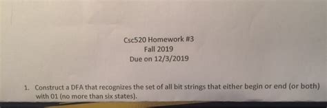 Solved Csc Homework Fall Due On Chegg Com