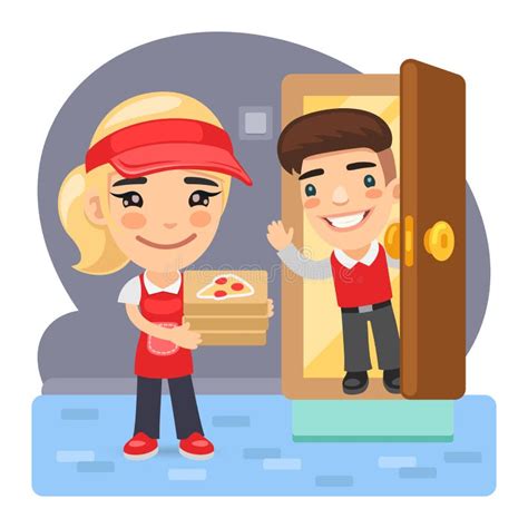 Girl Pizza Box Stock Illustrations 533 Girl Pizza Box Stock