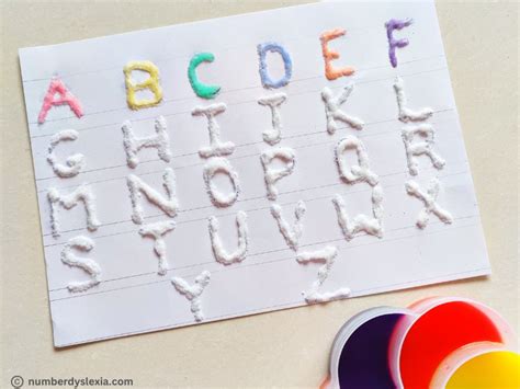 Diy Raised Salt Alphabet Craft Number Dyslexia