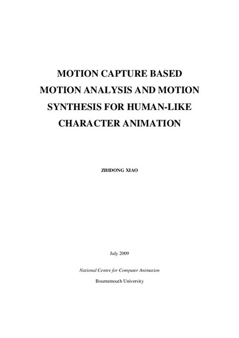 Pdf Motion Capture Based Motion Analysis And Motion Synthesis For Human Like Character Animation