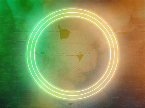 빛나는 하늘 동그라미 신스 웨이브 레트로 웨이브 증기파 미래 지향적인 미학 빛나는 네온 스타일 가로 벽지 배경 광고