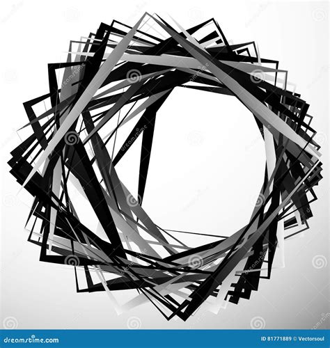 Geometric Overlapping Intersecting Shapes Abstract Grayscale Stock