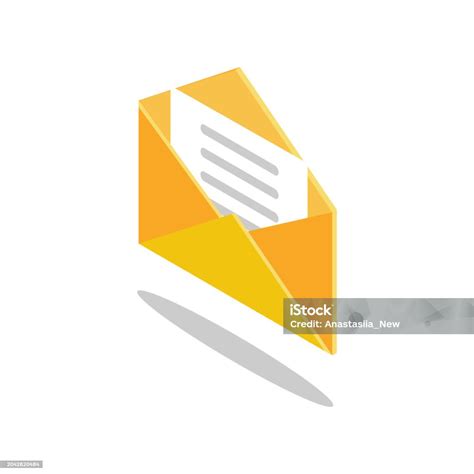 봉투 등각투영 아이콘입니다 노란색 닫힌 봉투 새 메시지 3차원 형태에 대한 스톡 벡터 아트 및 기타 이미지 3차원 형태 개념 검사 보기 Istock