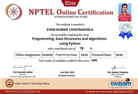 Syam Kumar Chintakayala On Linkedin Happytoshare Happylearning Nptel Mooc Python