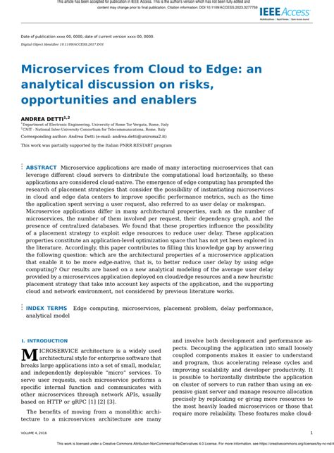 Pdf Microservices From Cloud To Edge An Analytical Discussion On Risks Opportunities And