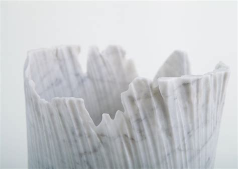 Monolith Eroded Marble Tableware By Shira Keret