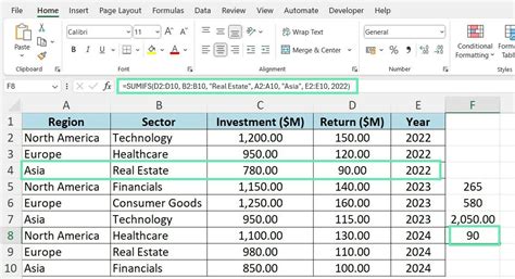 steps to summarize data with sumif sumifs downloadable template