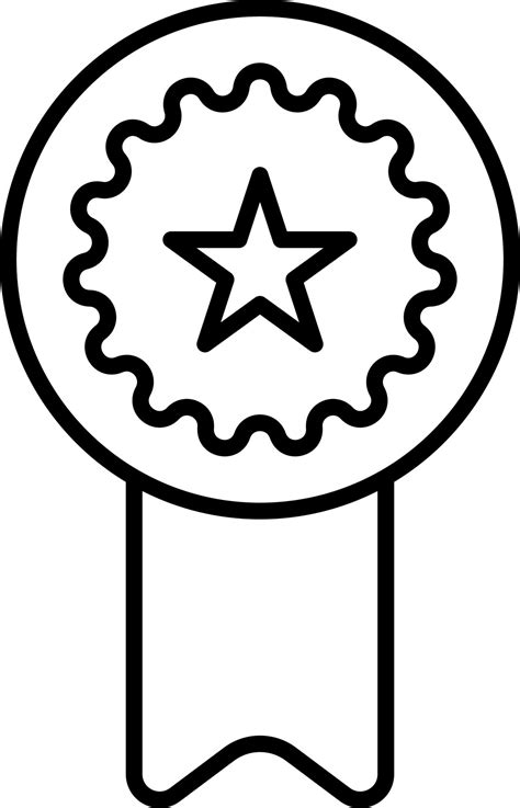 Star Badge Icon In Black Line Art 24182816 Vector Art At Vecteezy