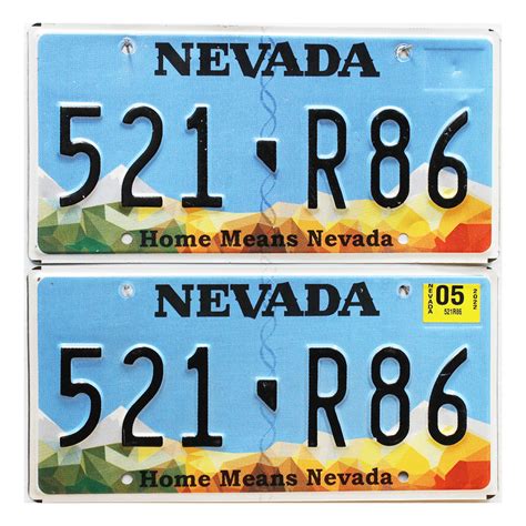 2022 Nevada License Plates Pair 521r86 Old Plate Source
