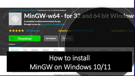 How To Download And Install Mingw W64 Compiler On Windows 1011 Youtube