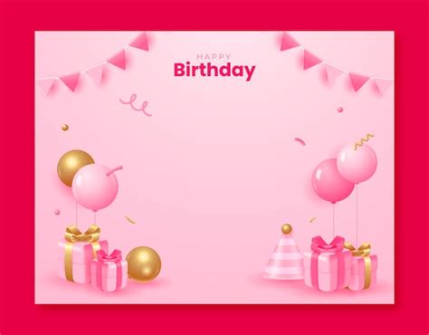 Реалистичный дизайн шаблона дня рождения Бесплатно векторы