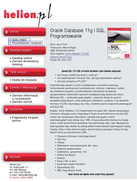 Oracle Database 11g I Sql Programowanie Pdf