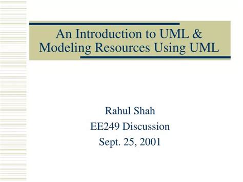 PPT An Introduction To UML Modeling Resources Using UML PowerPoint Presentation ID