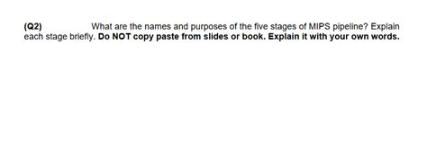 Solved Q What Are The Names And Purposes Of The Five Chegg