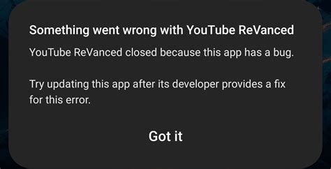youtube revanced not getting installed also failing to apply some