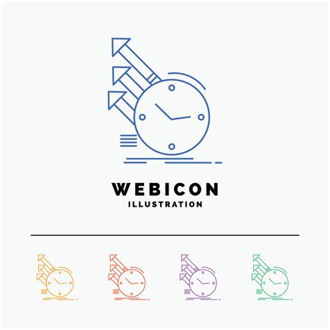 Detection Inspection Of Regularities Research 5 Color Line Web Icon Template Isolated On