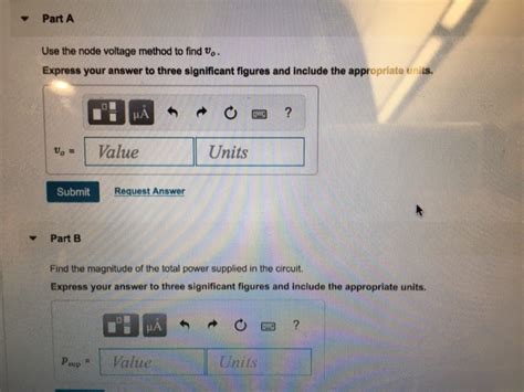 Solved Part A Use The Node Voltage Method To Find Vo Chegg