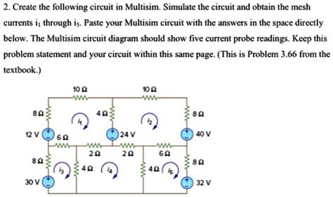 Solved 2 Create The Following Circuit In Multisim Simulate The
