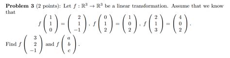 solved problem 3 2 points let f r3 → r3 be a linear