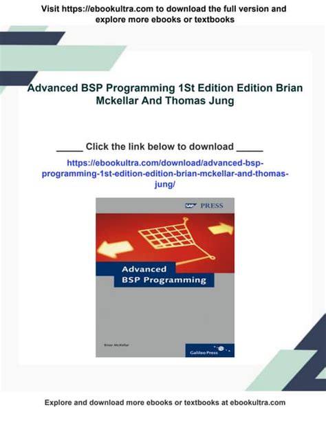 Advanced Bsp Programming 1st Edition Edition Brian Mckellar And Thomas Jung Pdf