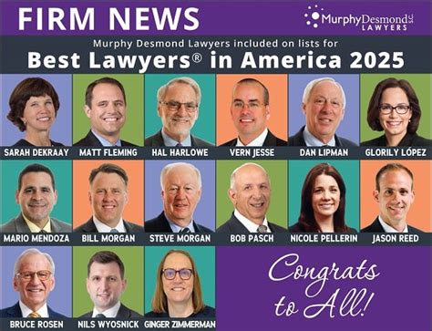 Murphy Desmond Attorneys Named On Lists For 2025 Best Lawyers® In