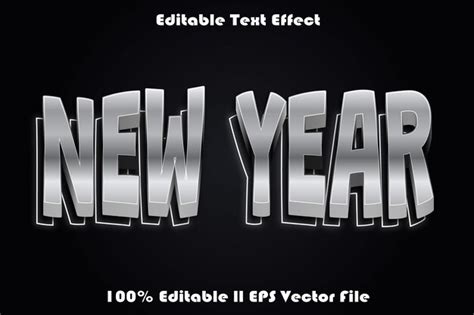 Premium Vector New Year Editable Text Effect