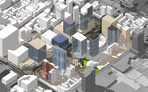现代城市规划鸟瞰图 Sketchup模型 Sketchup模型库 建e室内设计网