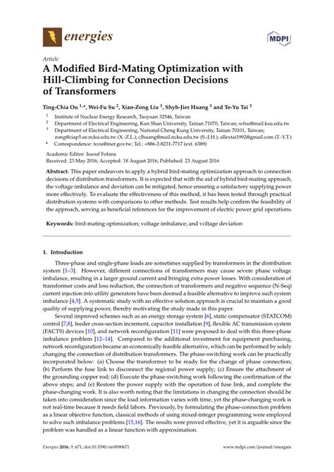 Pdf A Modified Bird Mating Optimization With Hill Climbing For