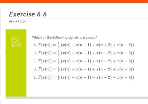 solved which of the following signals are causal a