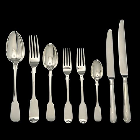 Fiddle Pattern Cutlery Set For For Twelve People With Twenty Four Dess