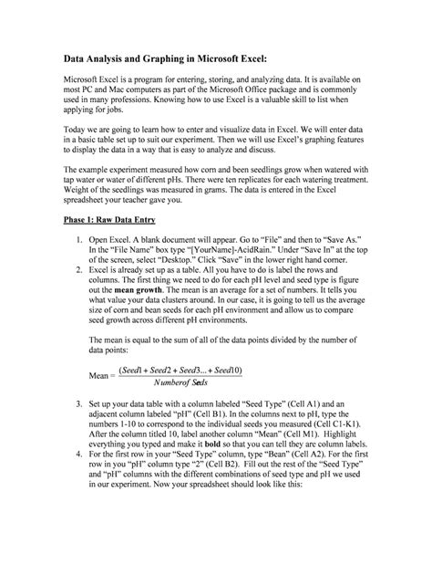 Fillable Online Data Analysis And Graphing In Microsoft Excel Fax Email Print PdfFiller