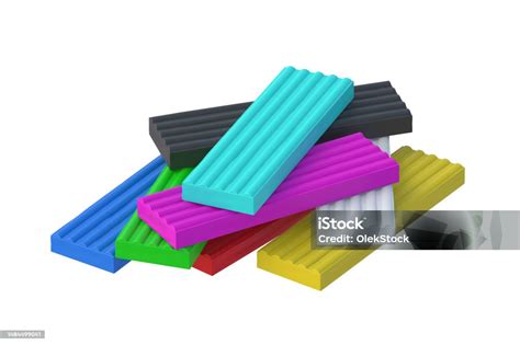 하얀 배경에 분리된 플라스틱 더미 모델링 점토 3d 렌더링 3차원 형태에 대한 스톡 사진 및 기타 이미지 3차원 형태 개발 공예 Istock