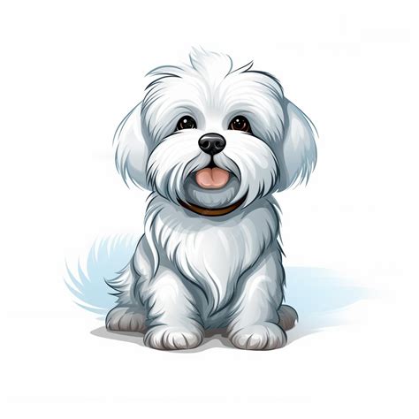 Vector De Ilustración De Perro Maltés Caricaturizado Vector Premium