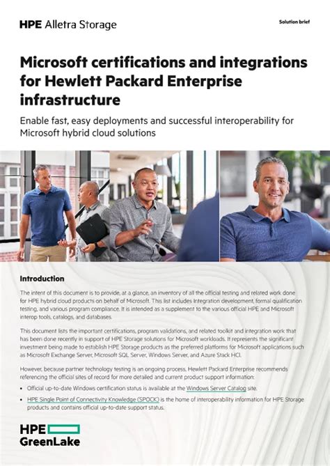 Microsoft Certifications And Related Integrations For Hewlett Packard Enterprise