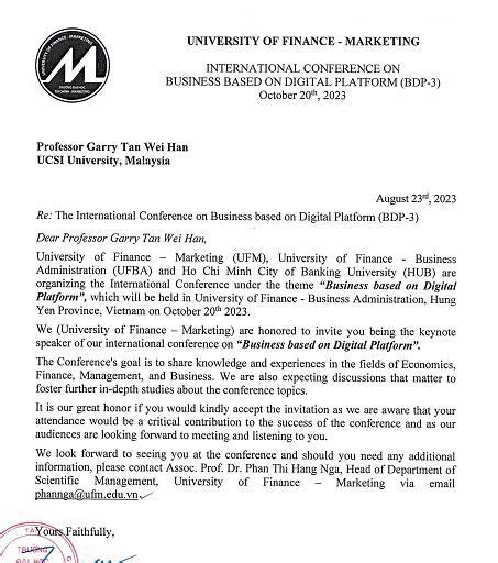 Garry Wei Han Tan On Linkedin Keynote Speaker University Of Finance And Marketing Vietnam