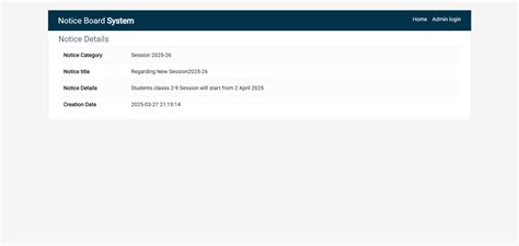 notice board system management project using php and mysql phpgurukul