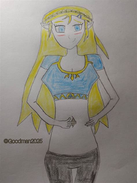 Zelda Rubs Her Belly Button By Goodman2025 On Deviantart