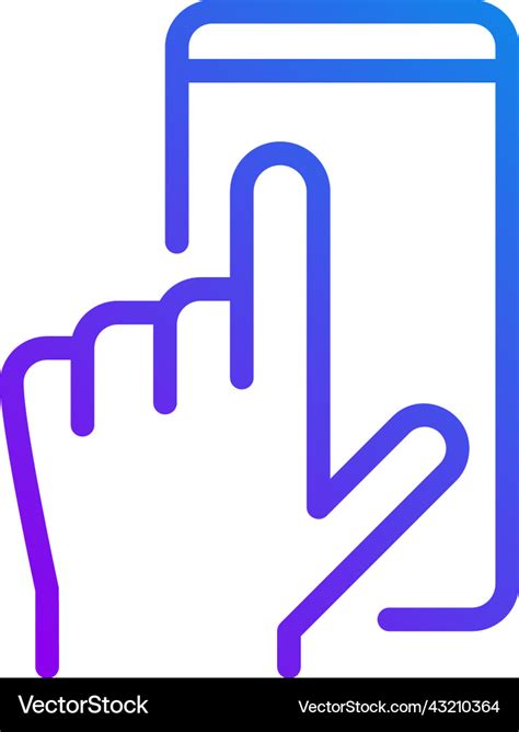 Mobile Phone Using Pixel Perfect Gradient Linear Vector Image