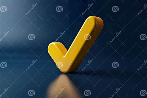 Bright Yellow Checkmark Symbolizes Positivity On Top Of Wooden Table Stock Illustration