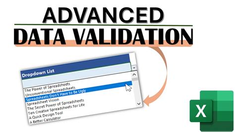 advanced data validation rules in microsoft excel youtube