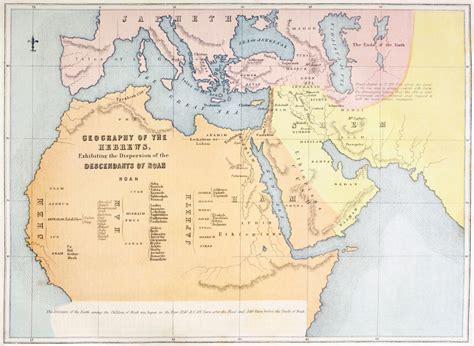 Map Showing The Geography Of The Hebrews And Exhibiting The Dispersion